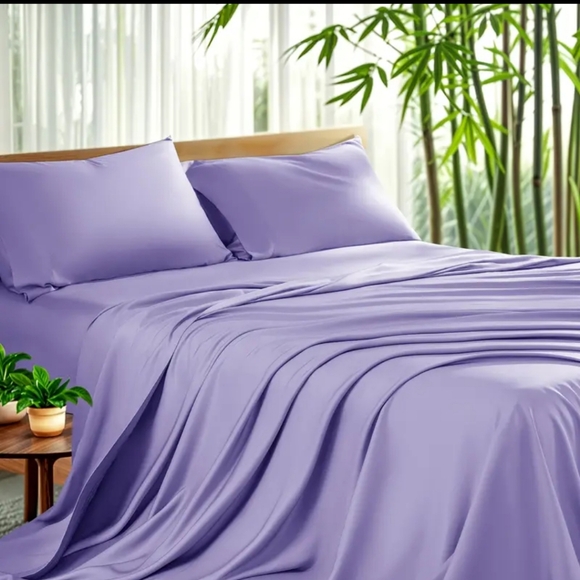 lbr02m | Bedding | New 4pc Queen Lavender Bamboo Sheet Set 43 | Poshmark